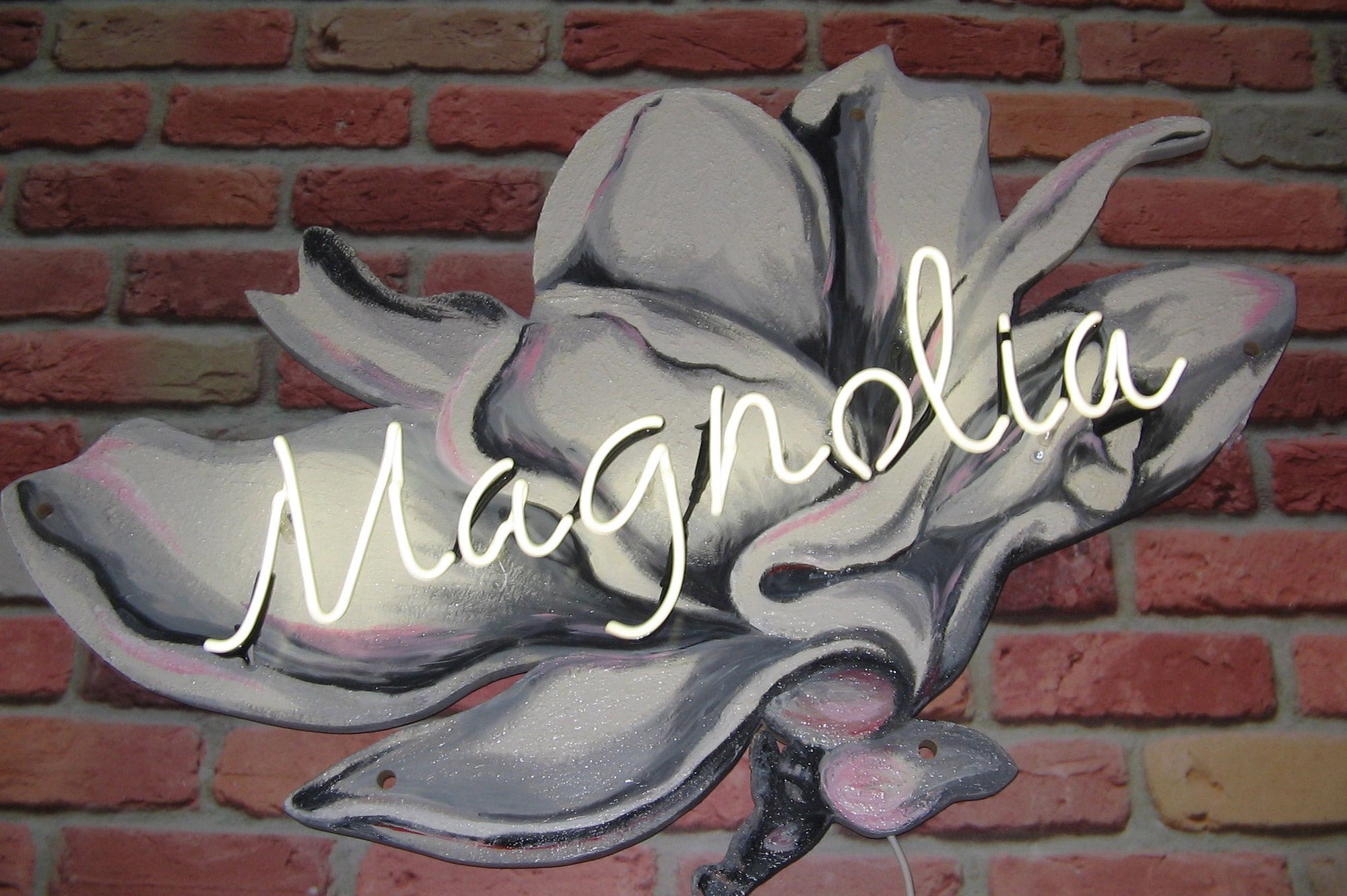 Magnolia Neon Sign on Print | Neon Creations
